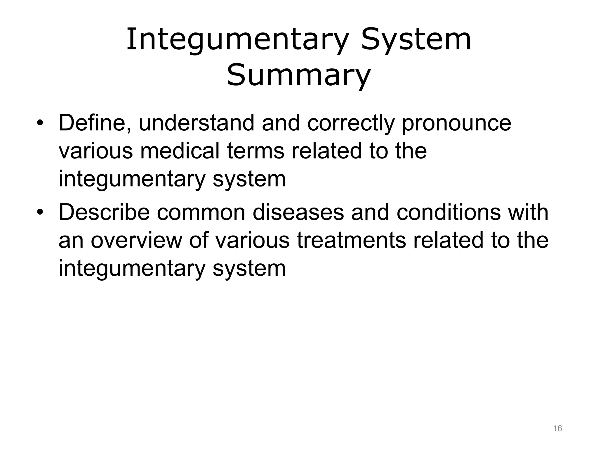 Integumentary System -Lecture A slides | PPT