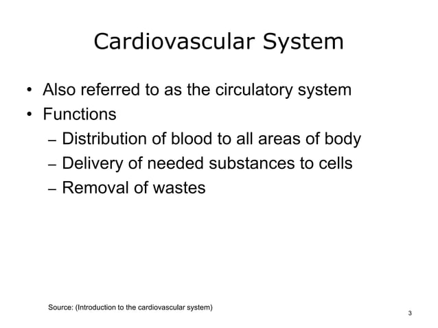 Cardiovascular System lecture slides | PPT