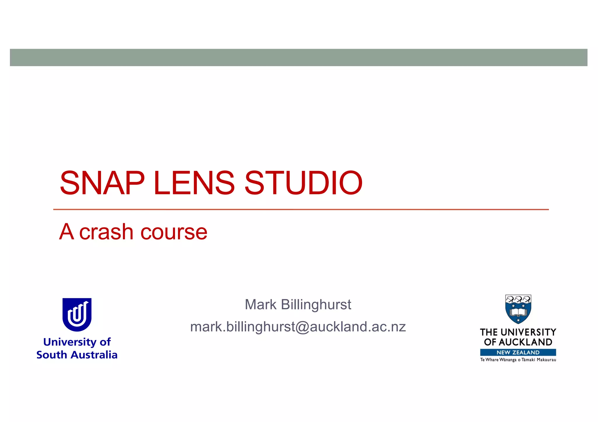 Comp 4010 2021 - Snap Tutorial-1 | PPT