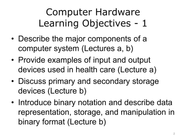Computer Hardware Lecture A Ppt