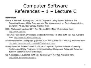 Computer Software | Lecture 4C | PPTX | Operating Systems | Computer ...