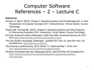 Computer Software | Lecture 4C | PPTX | Operating Systems | Computer Software and Applications