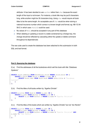 SQL Database Design & Querying | PDF