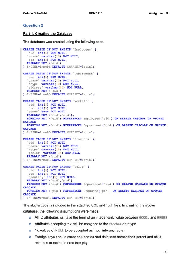 SQL Database Design & Querying | PDF