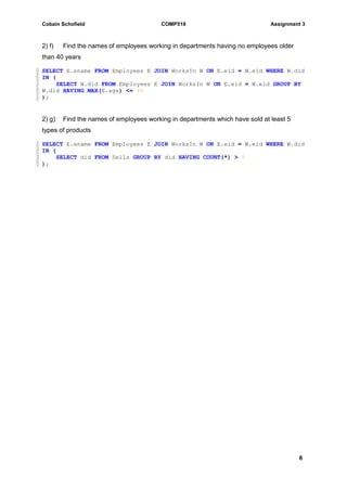 SQL Database Design & Querying | PDF