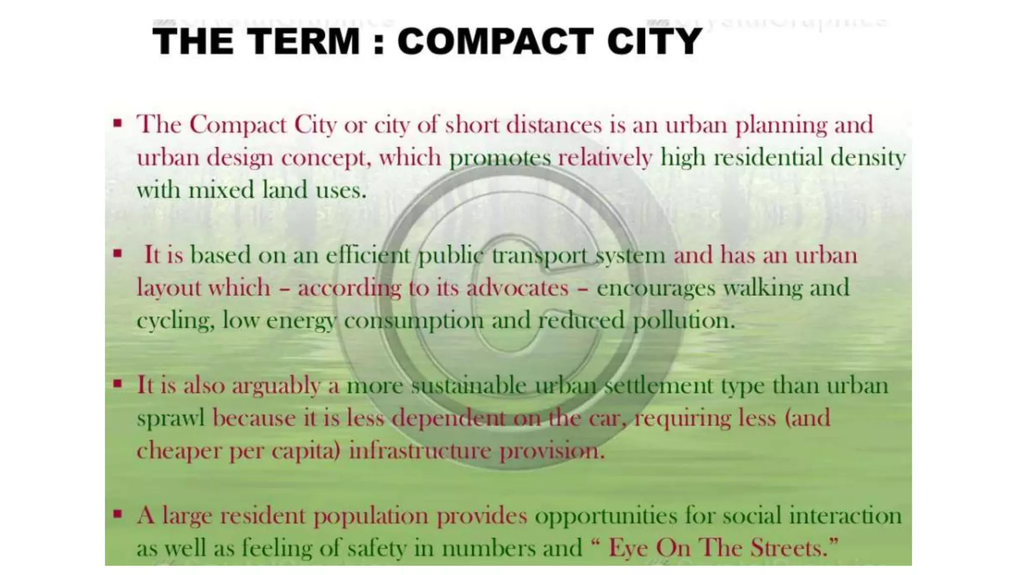 Compact city concept | PPTX