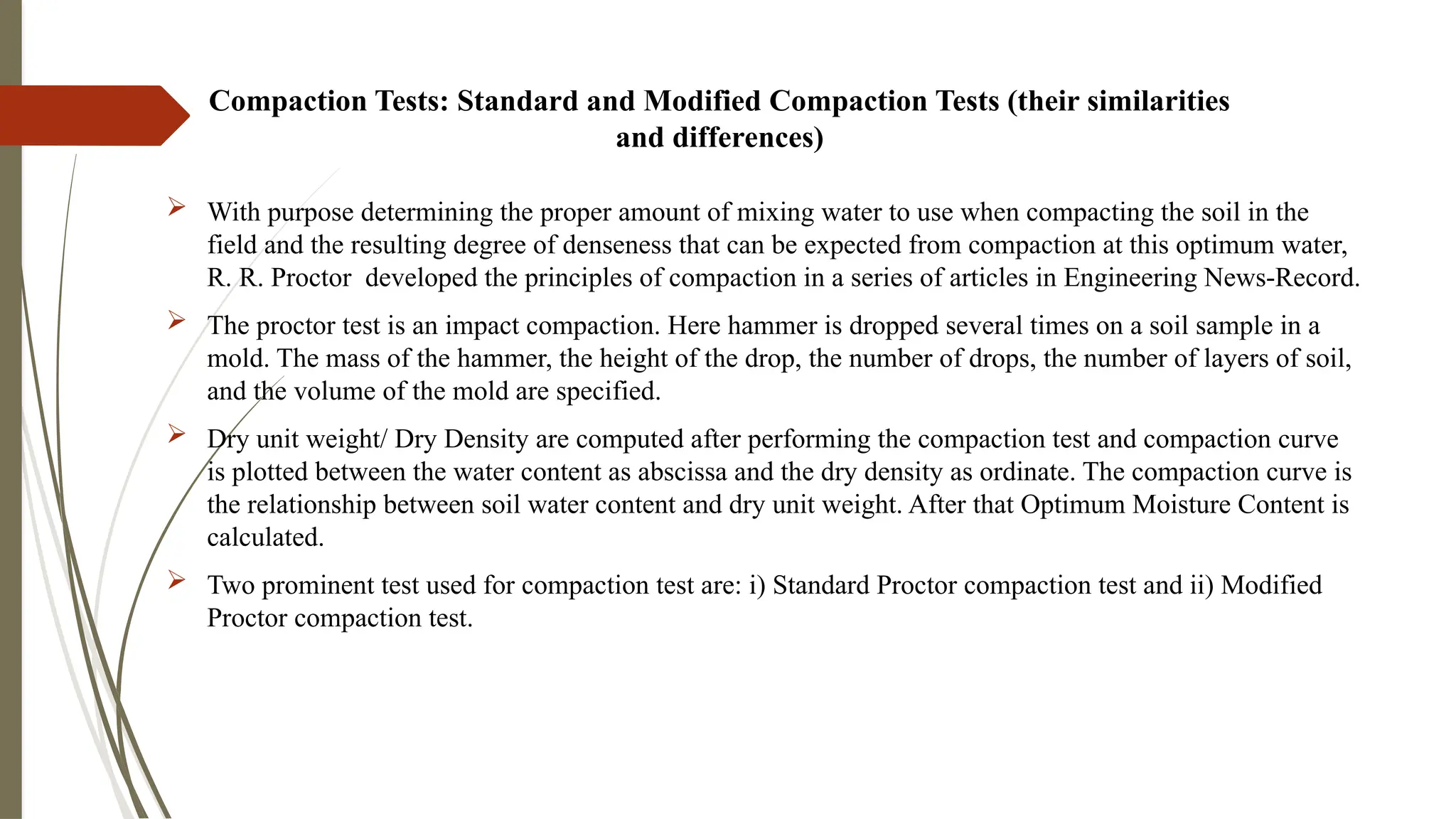 SOIL COMPACTION using the standard and modified proctor test | PPTX