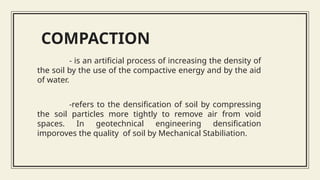 COMPACTION - DEMONSTRATION GEOTECHNICAL ENGINEERING | PPT