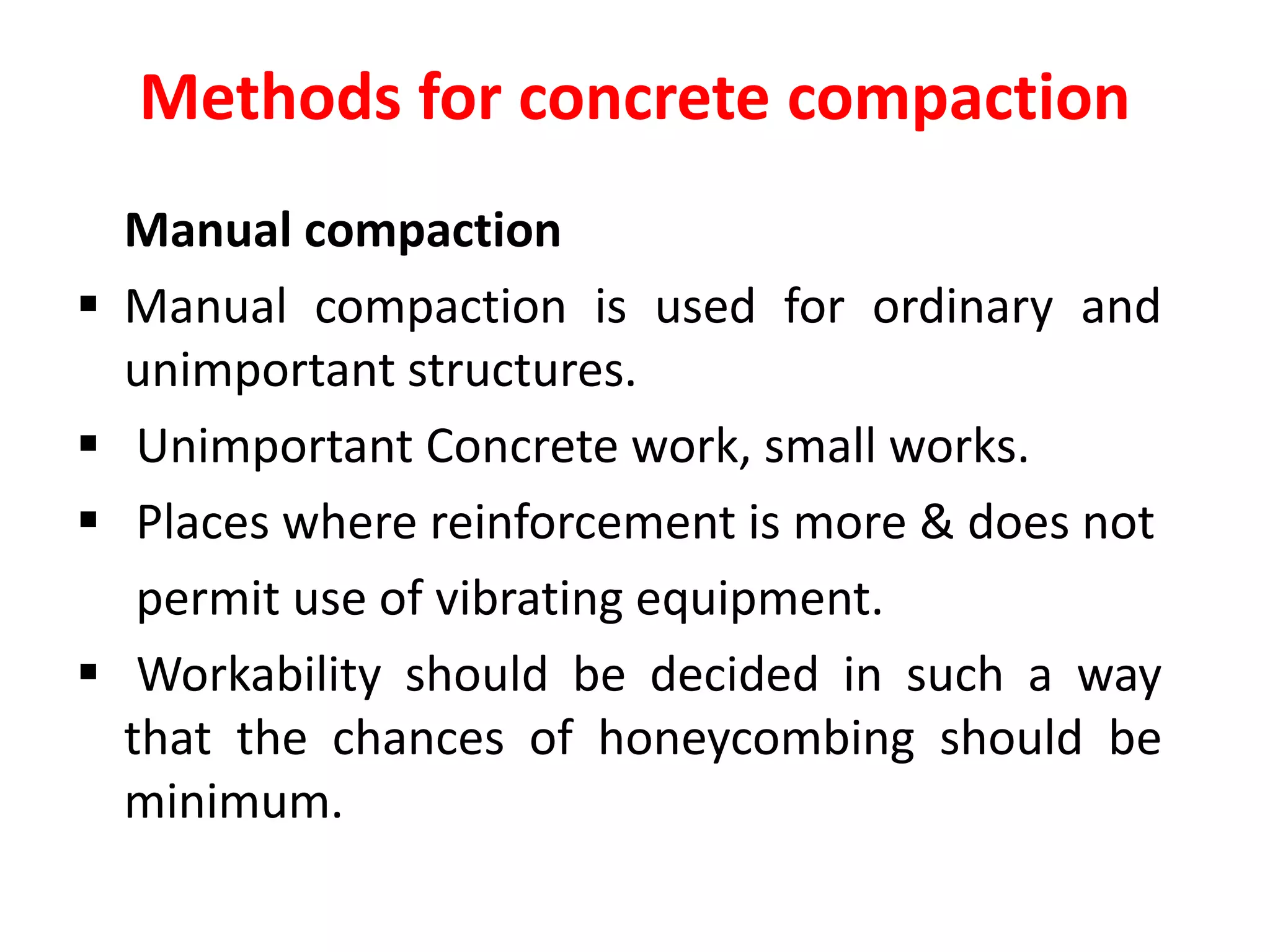 Compaction of concrete | PPTX