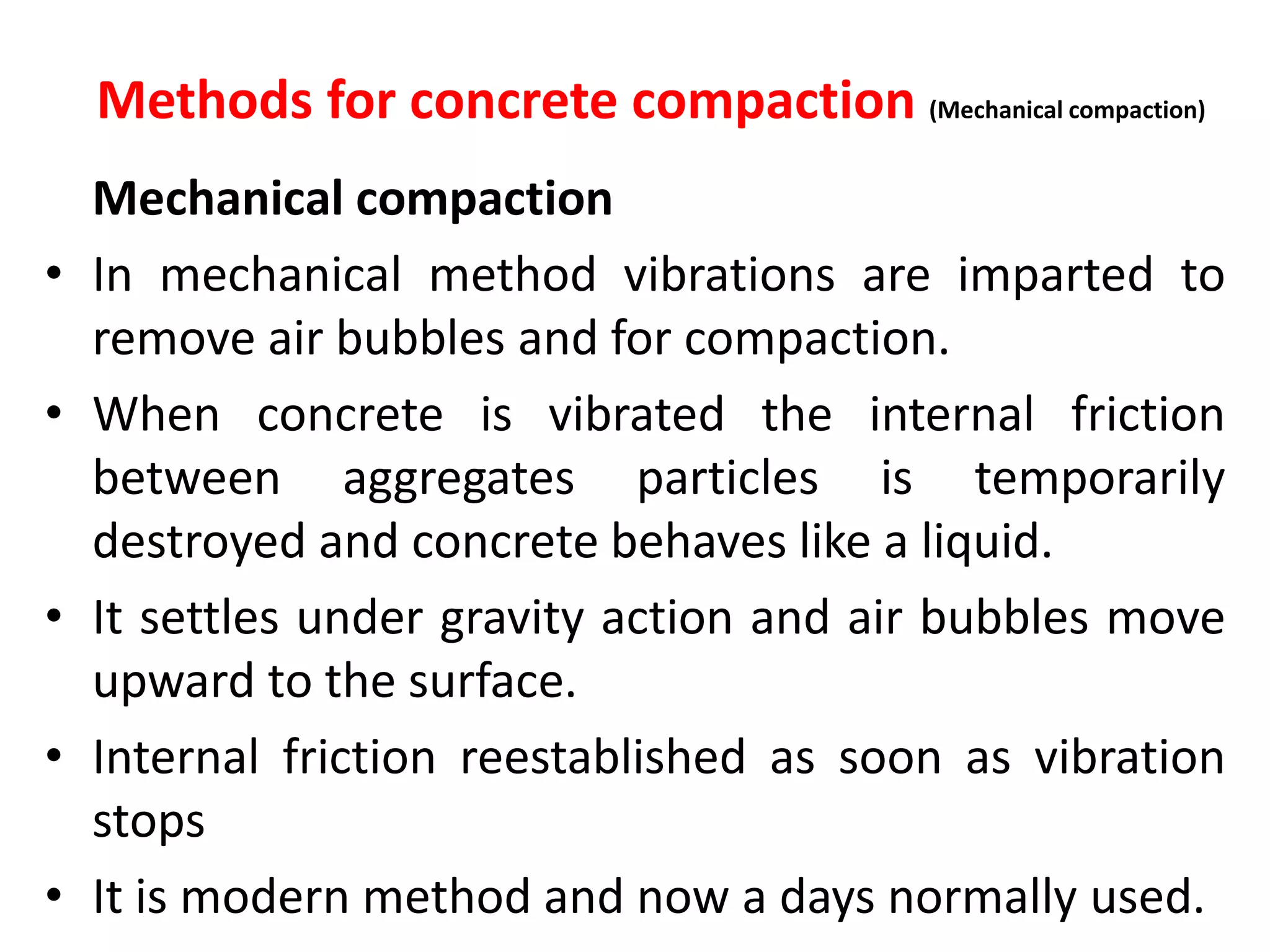 Compaction of concrete | PPTX