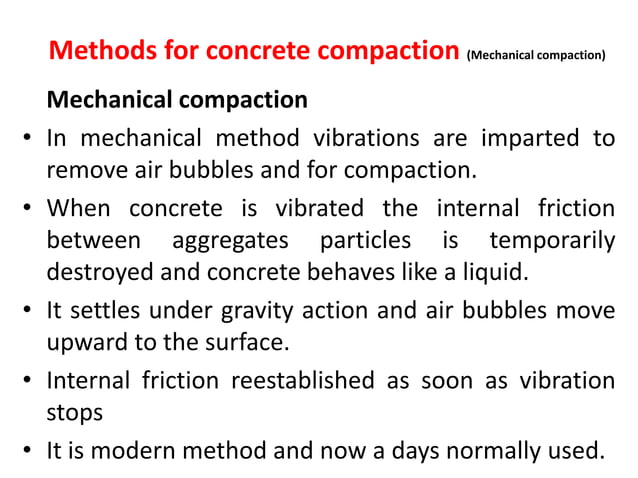 Compaction of concrete | PPTX