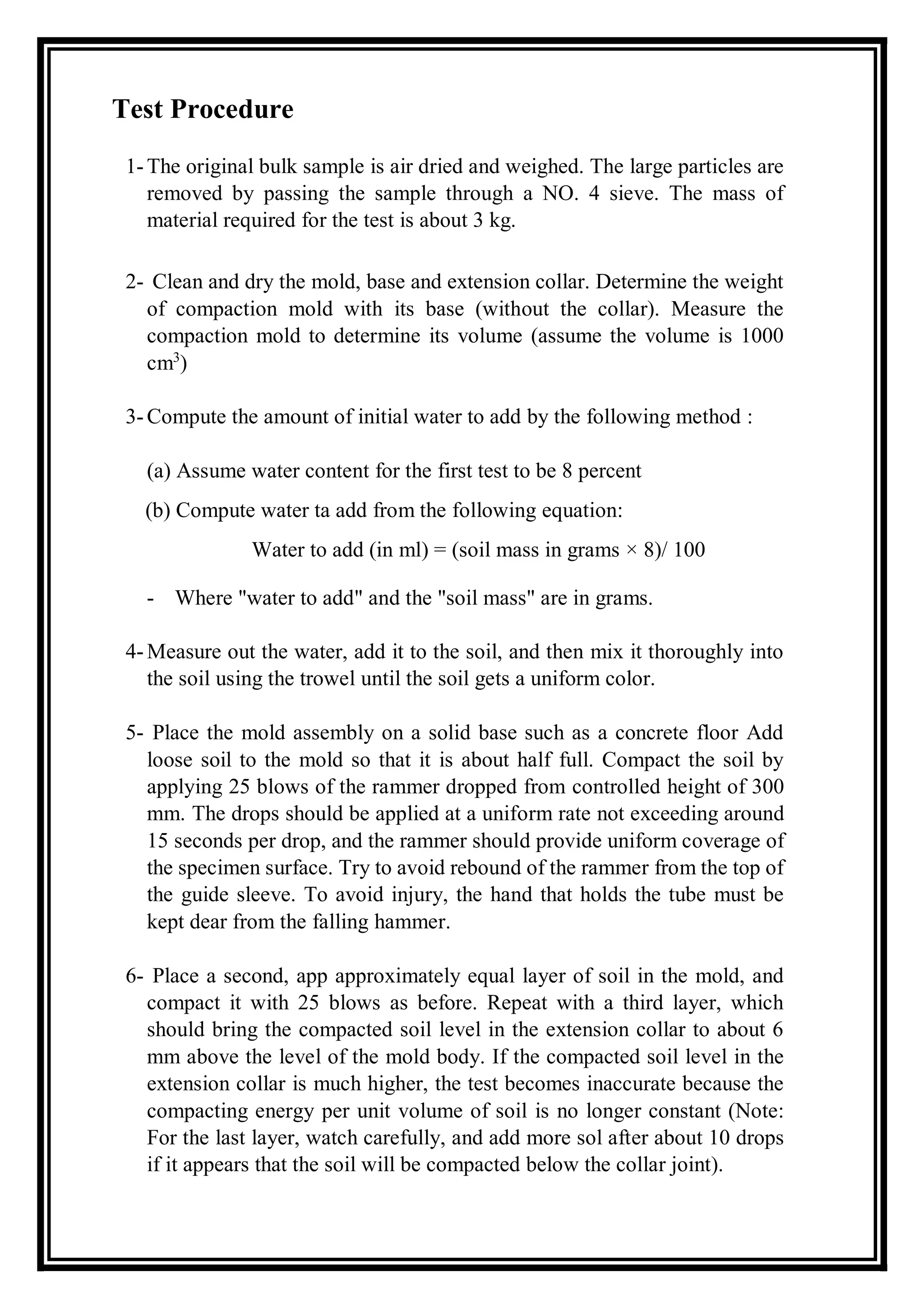 Standard Compaction Test | Jameel Academy | PDF