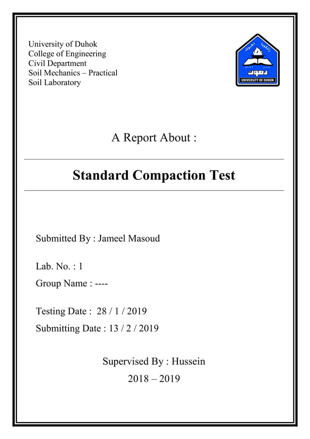 Standard Compaction Test | Jameel Academy | PDF