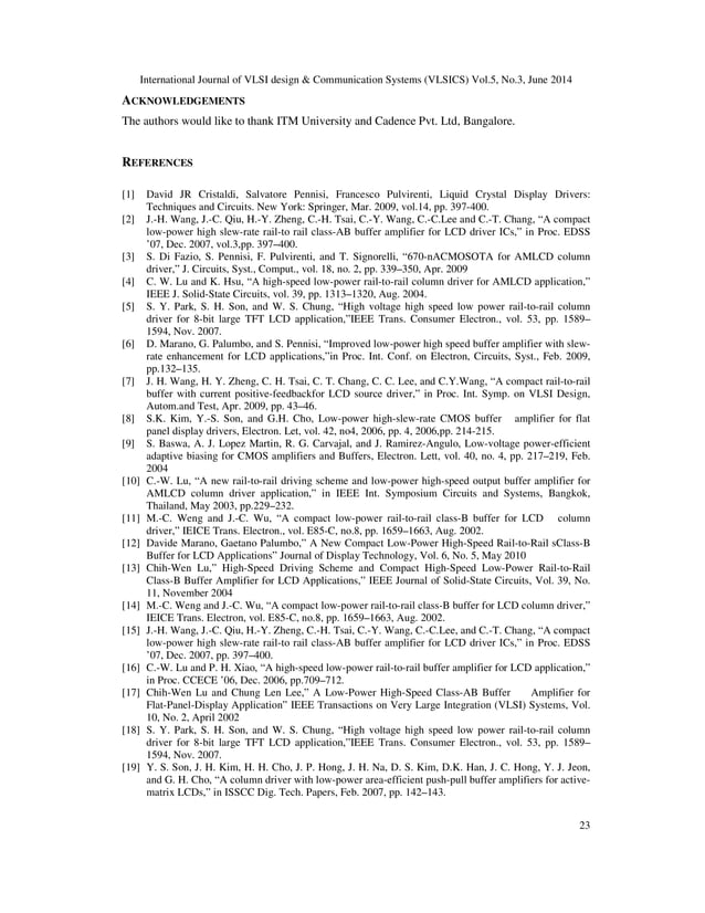 Compact low power high slew-rate cmos buffer amplifier with power ...