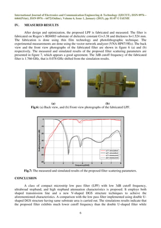 Compact lpf design with low cutoff frequency using v shaped dgs ...
