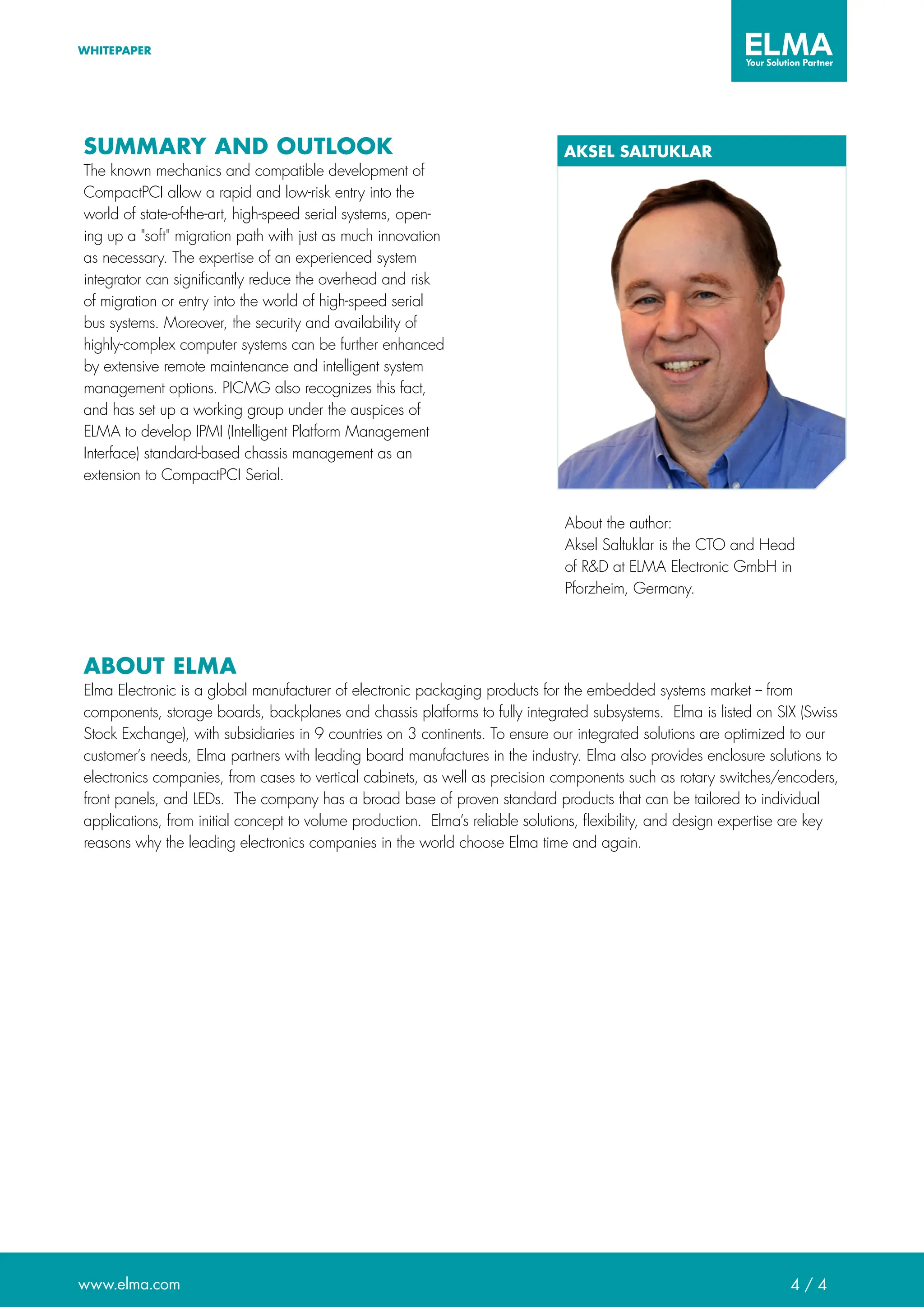 Compact PCI Serial | Elma Electronic | Railway Communication | PDF