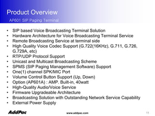 AddPac Compact Size SIP Paging Terminal Solution | PPT