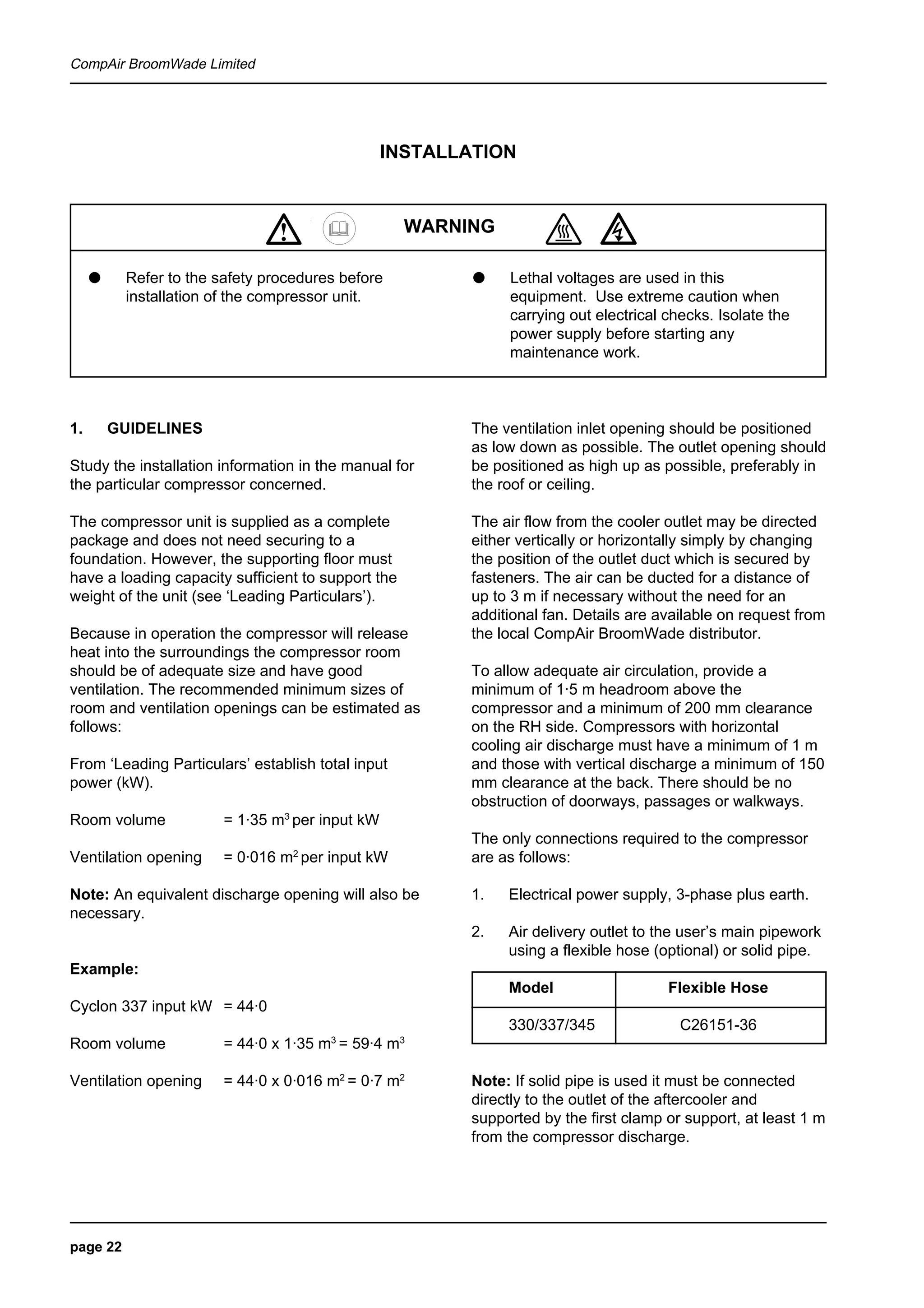 Compair cyclon-3 air compressor user manual-parts supplier | PDF