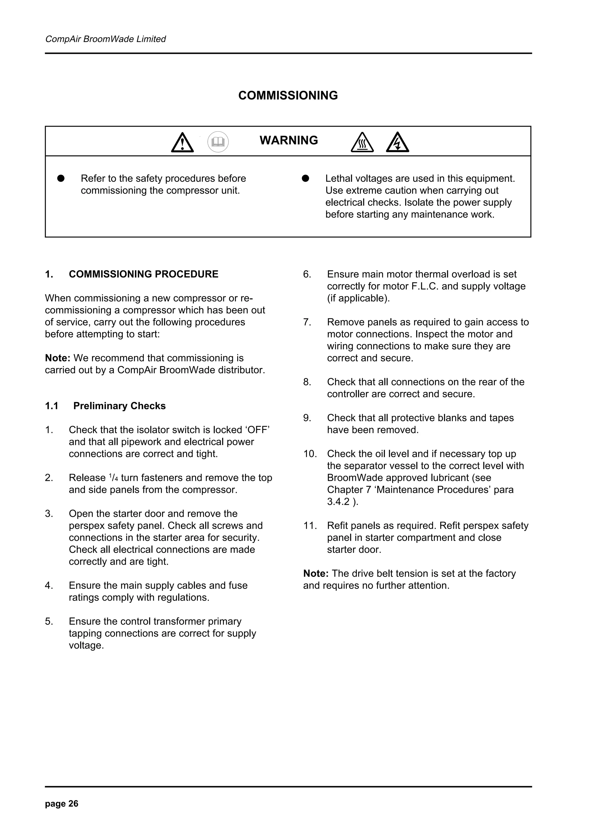 Compair cyclon-3 air compressor user manual-parts supplier | PDF