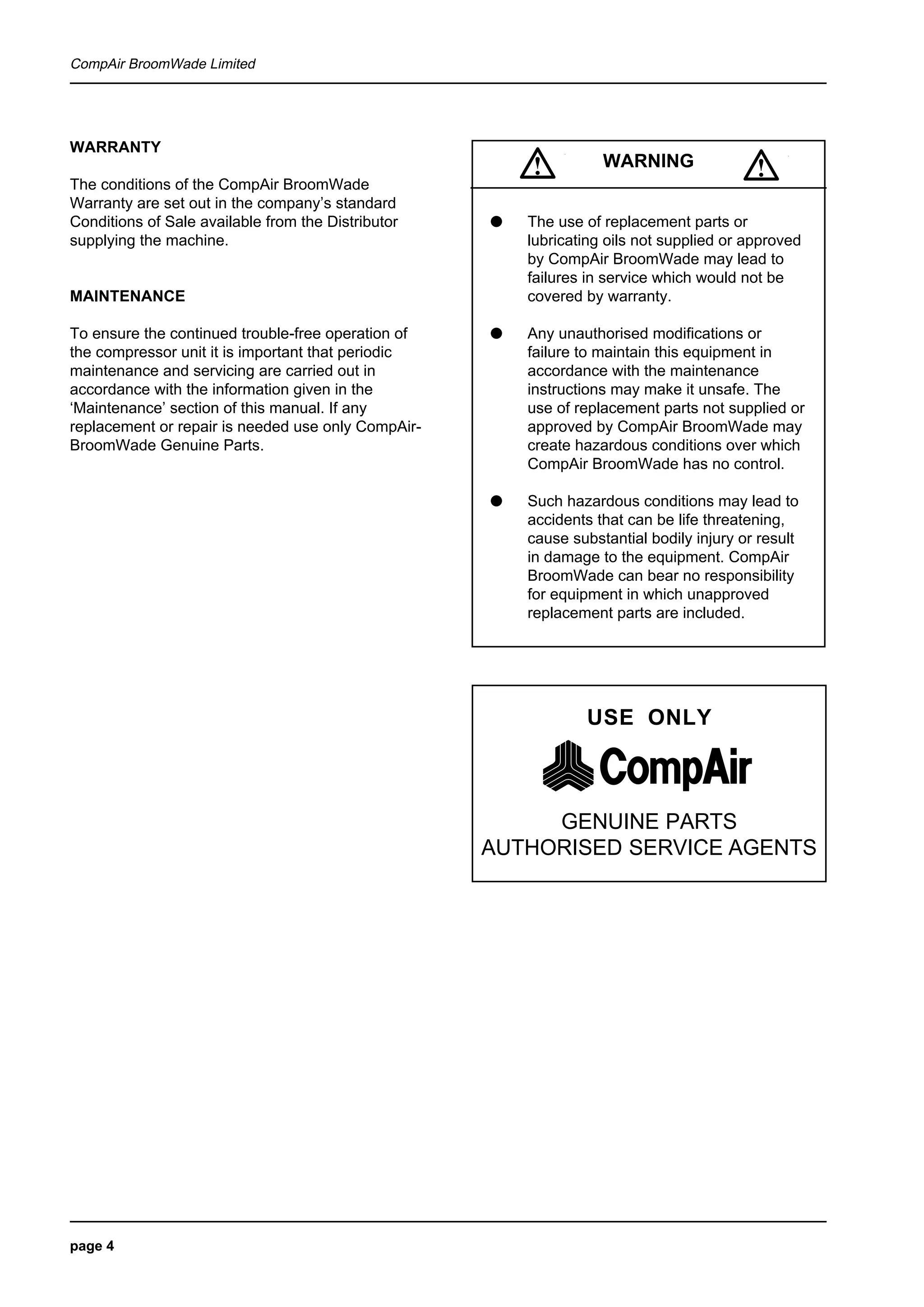 Compair cyclon-3 air compressor user manual-parts supplier | PDF