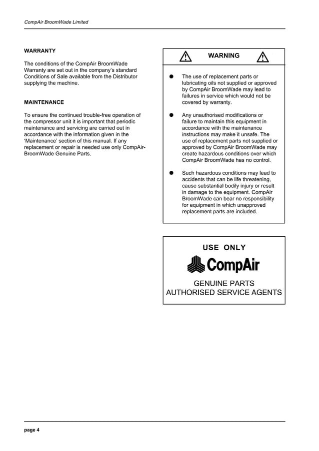 Compair cyclon-3 air compressor user manual-parts supplier | PDF ...