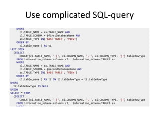 Compare database schemas | PPT