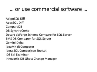 Compare database schemas | PPT