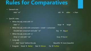 Comparatives & superlatives adjectives | PPTX