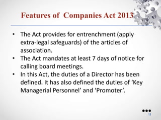 Companies Act 2013 Pptx Companies Act 2013 Pptx