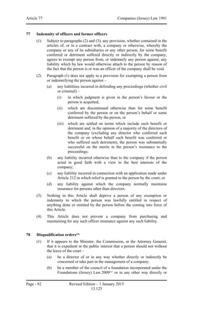 Companies (Jersey) Law 1991 Revised Edition 1-Jan-2015 | PDF