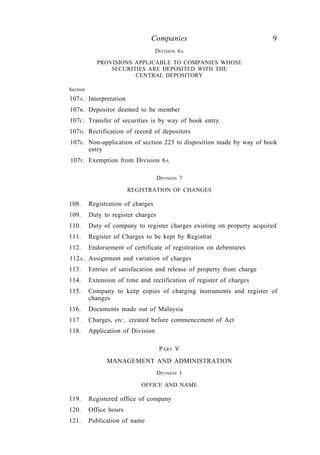 Companies act 1965 | PDF