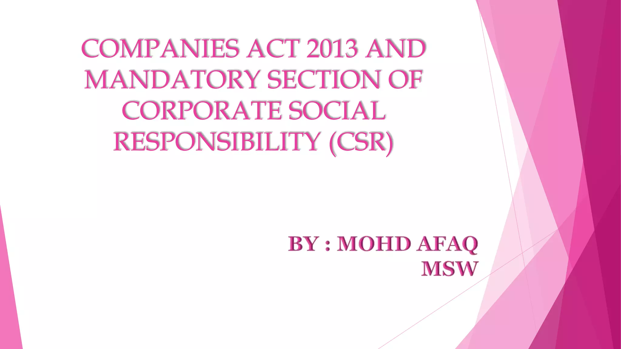 Companies act 2013 | PPTX