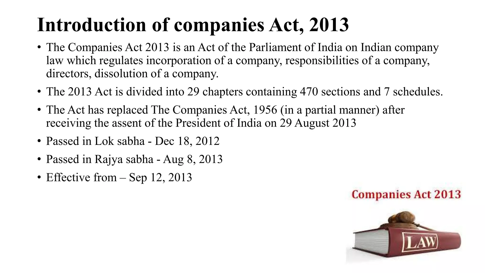 Companies Act, 2013 | PPTX