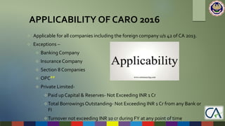 Companies Audit Report Order 2016 | PPTX