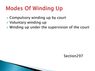 Companies ordinance 1984 winding up | PPTX