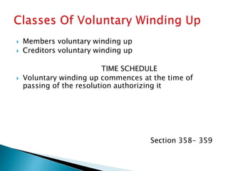 Companies ordinance 1984 winding up | PPTX