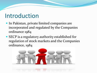 Companies ordinance 1984 company registration in pakistan | PPTX