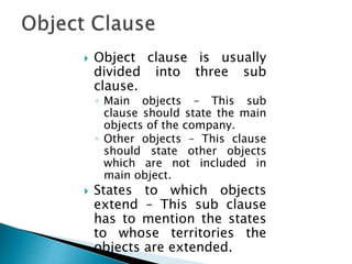 Companies ordinance 1984 memorandum of association | PPTX