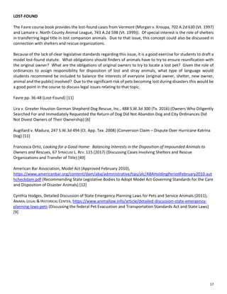 Companion Animal Law Course Guide from the Animal Legal Defense Fund | PDF