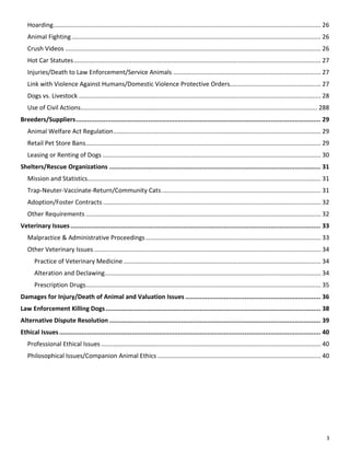 Companion Animal Law Course Guide from the Animal Legal Defense Fund | PDF