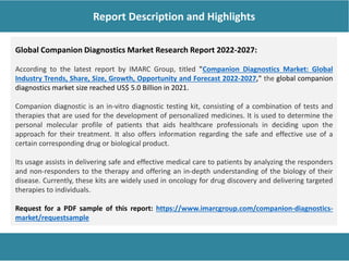 Companion Diagnostics Market PPT: Growth, Outlook, Demand, Keyplayer Analysis and Opportunity ...