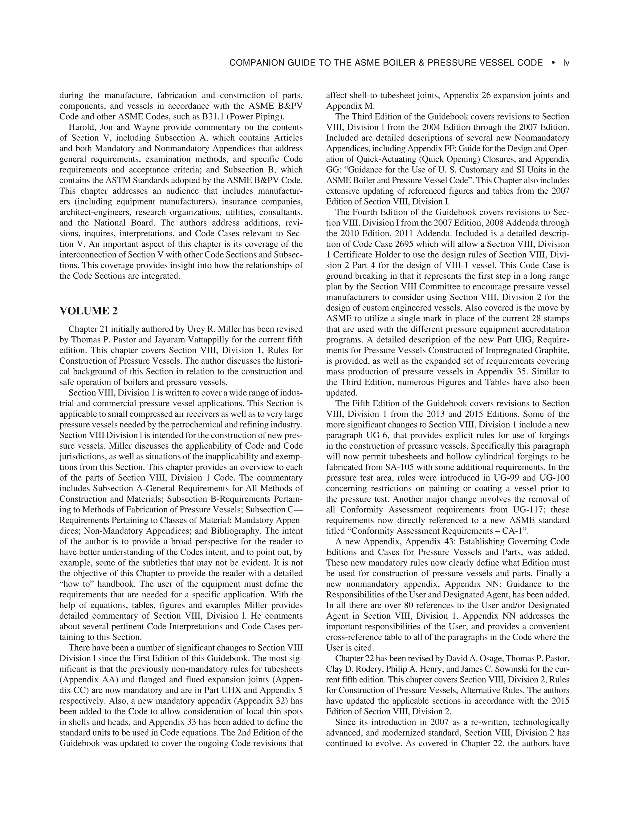 Companion Guide to the Asme Boiler & Pressure Vessel Codes. Vol. 1 ...