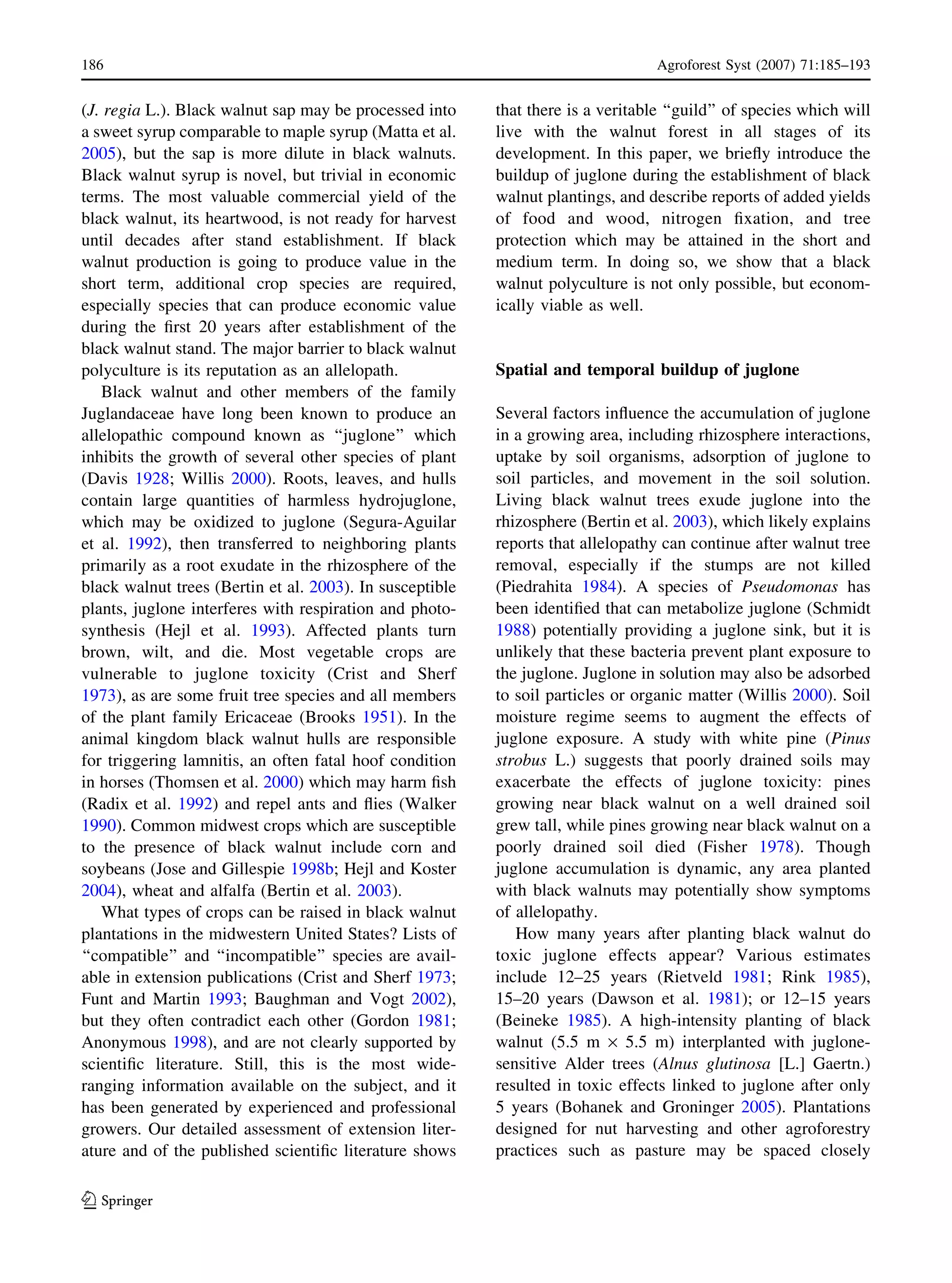 A Review of Suitable Companion Crops for Black Walnut | PDF
