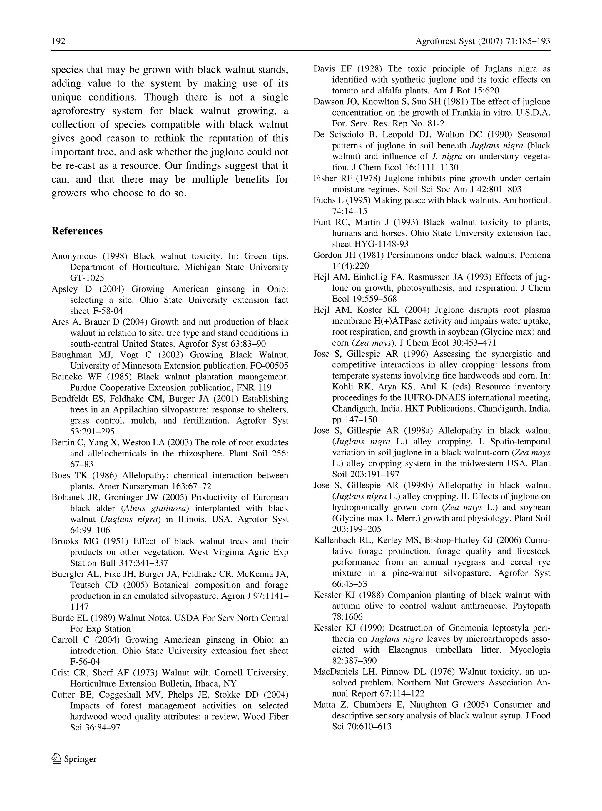 A Review of Suitable Companion Crops for Black Walnut | PDF