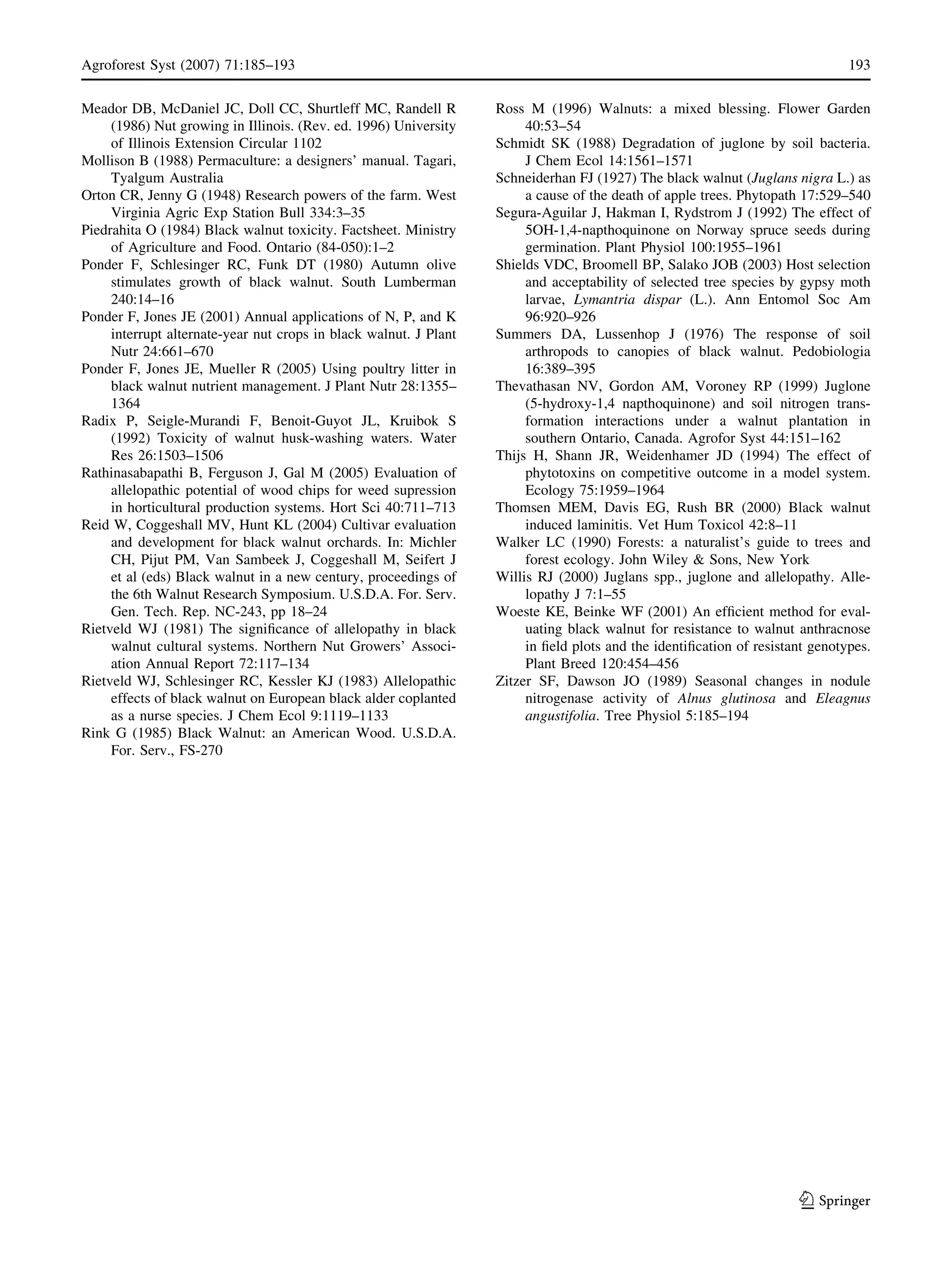 A Review of Suitable Companion Crops for Black Walnut | PDF