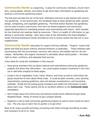 Community Seeds: Building Community Through Gardening - University of ...
