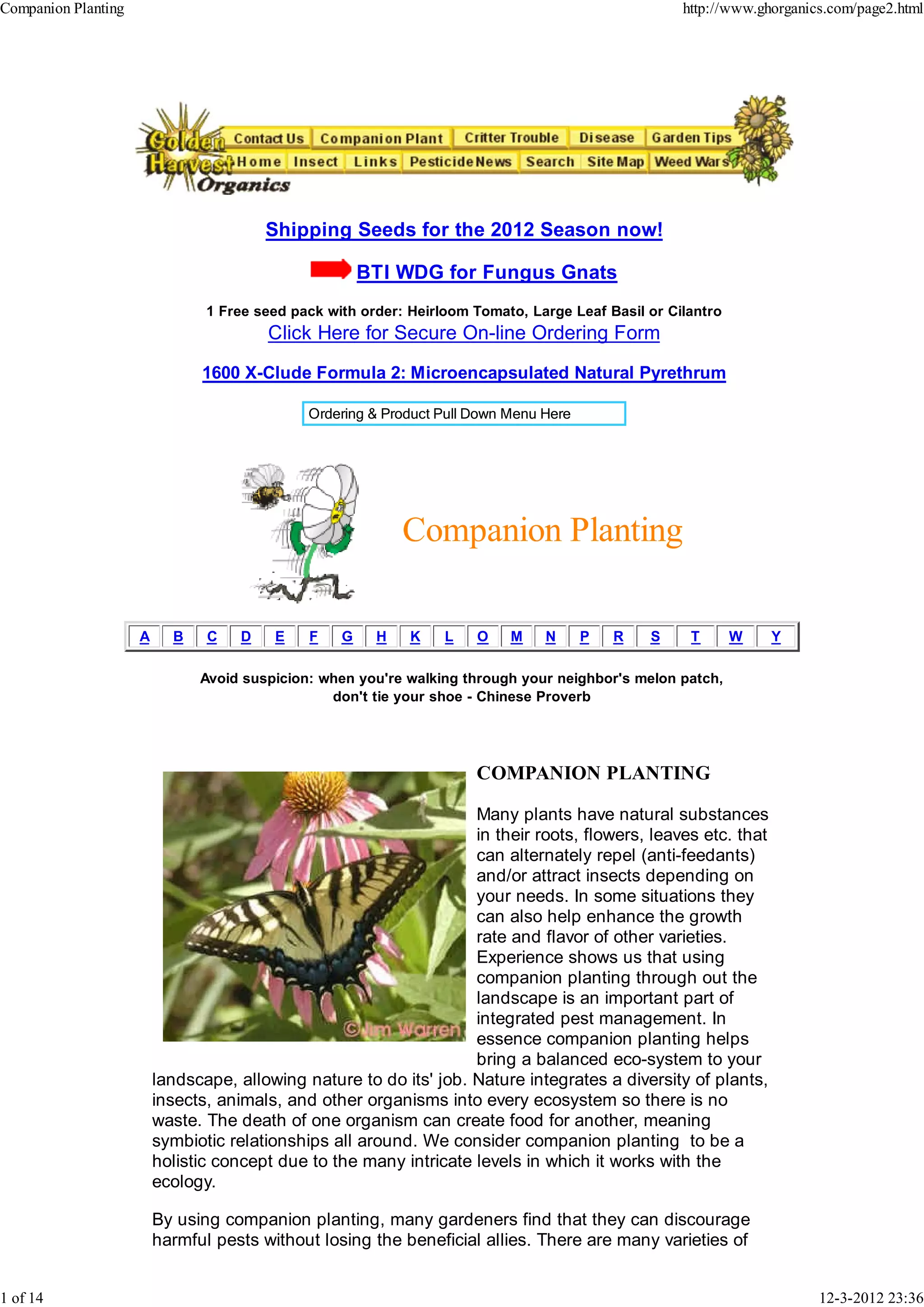 Companion Planting - Golden Harvest | PDF