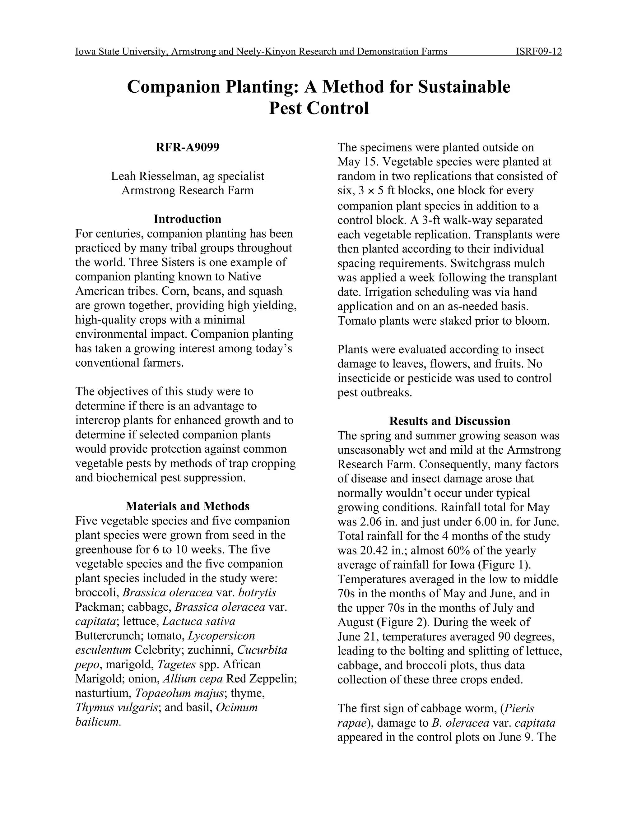 Companion Planting: A Method for Sustainable Pest Control - Iowa State ...