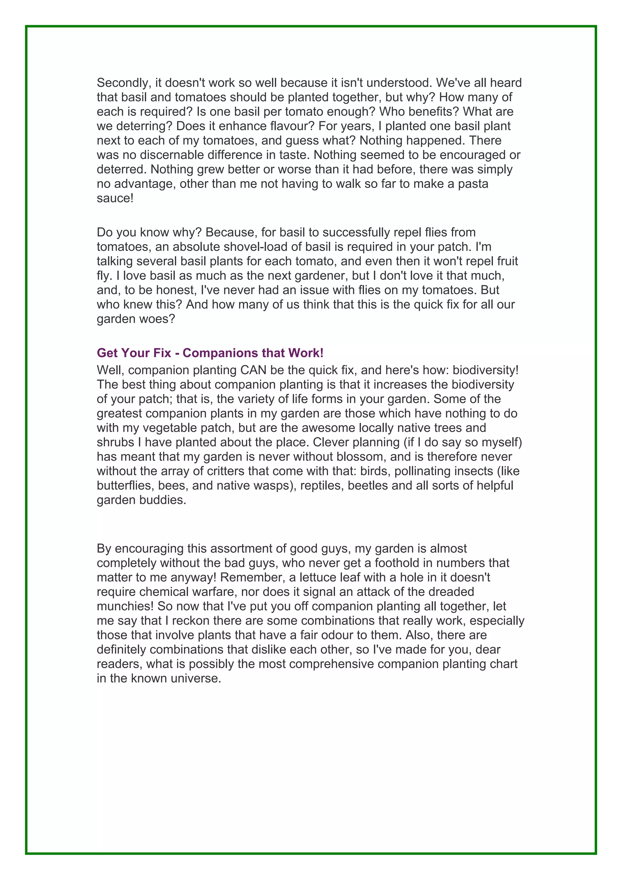 Companion Planting Fact Sheet | PDF