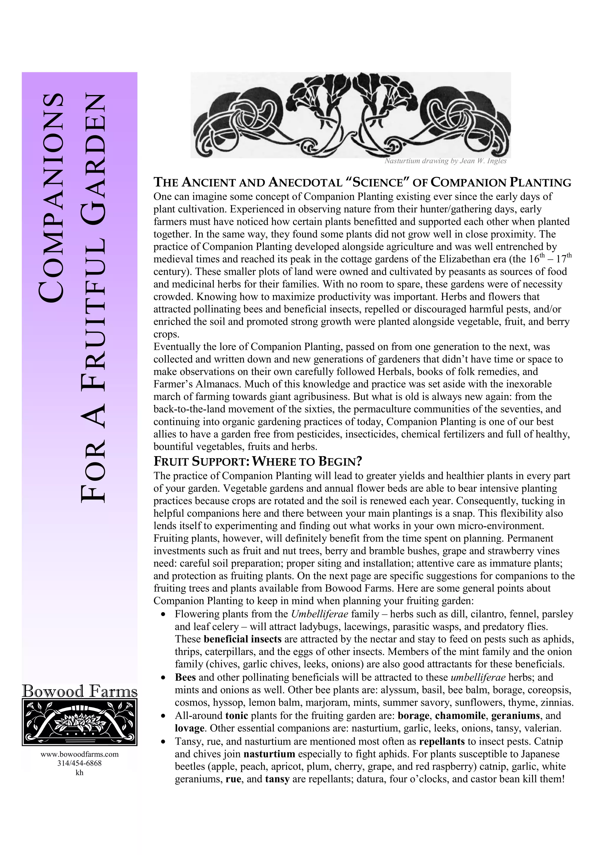 Companion Planting for Fruitful Garden - St. Louis, Missouri | PDF